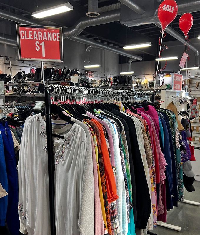 A rainbow of button-ups awaits new owners. Like walking into your stylish friend's closet, if that friend had impeccable taste.