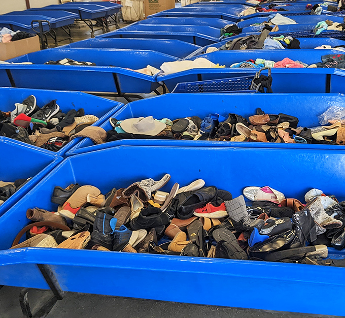 A sea of footwear awaits its second chance. One person's castoff could be your next favorite pair&mdash;like a dating app, but for shoes and significantly less awkward.