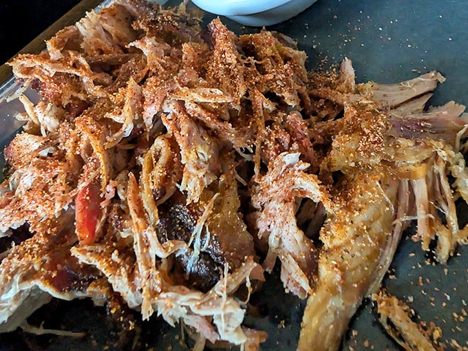 Behold the pulled pork in all its glory &ndash; tender strands of smoky perfection that make you wonder why you'd ever eat anything else.