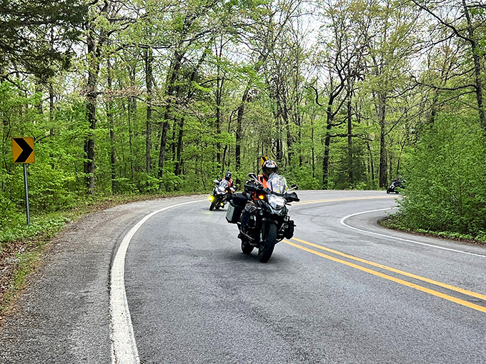 Motorcycle heaven found! These riders know the secret &ndash; nothing compares to leaning into those perfect Pig Trail curves with nothing between you and paradise.