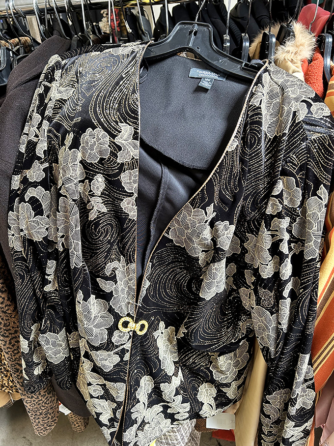 This embellished black and gold blazer isn't just clothing&mdash;it's someone's former statement piece waiting for its second act on a new stage.