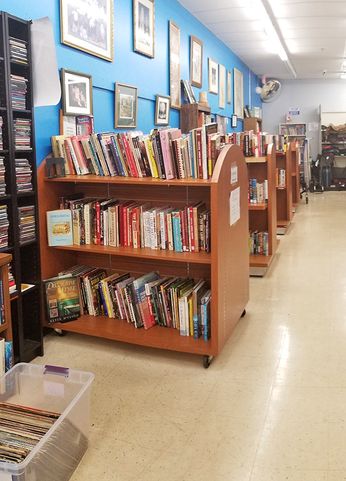 Books lined up like literary soldiers, ready to march home with you for less than a latte.