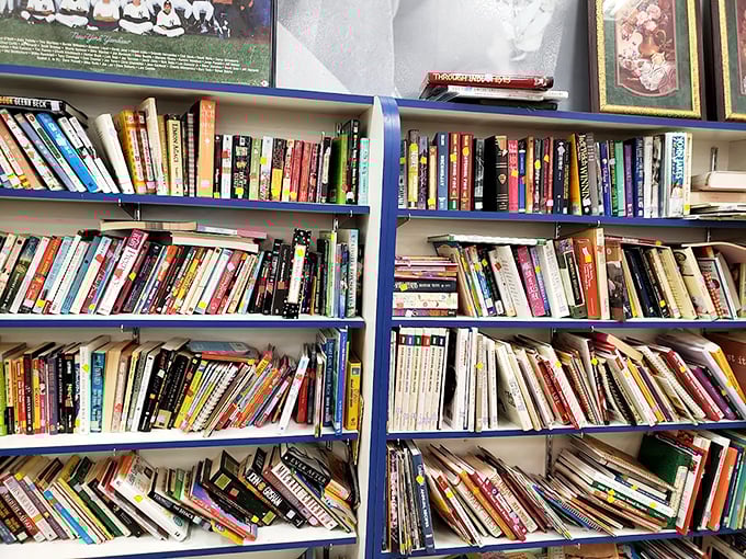 Bibliophile heaven awaits between these shelves. Each book represents someone's finished journey and your next literary adventure&mdash;all for pocket change.