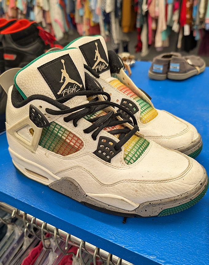 Sneakerheads, take note! These Air Jordans prove that thrift stores occasionally yield designer gold. Someone's closet cleanout becomes your style upgrade.