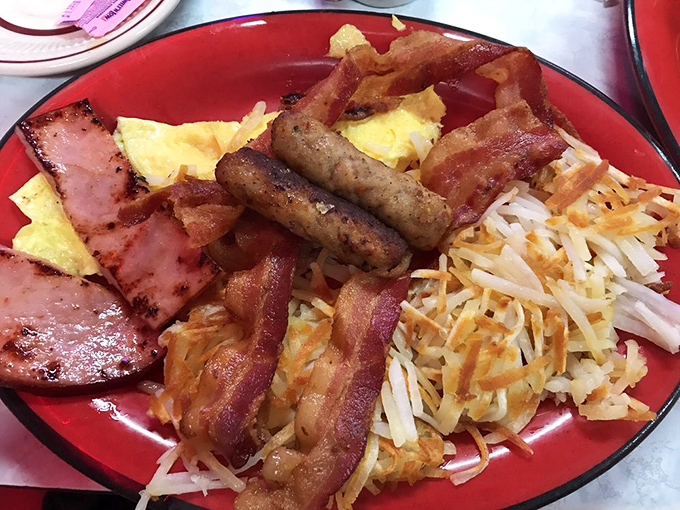 Breakfast of champions? More like breakfast of people who plan to be horizontal by noon. This platter doesn't mess around.