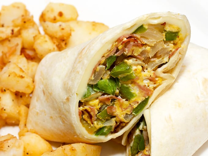This breakfast burrito doesn't just start your day&mdash;it launches it into orbit with a perfect balance of eggs, veggies, and that hint of bacon magic.