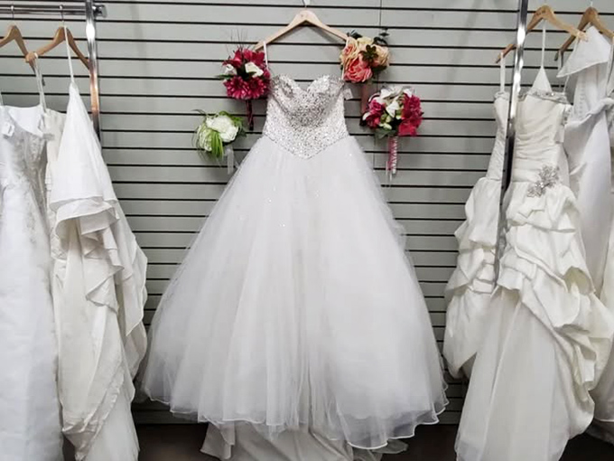 Wedding gowns that could make Cinderella jealous, priced so reasonably that "happily ever after" starts with the receipt.