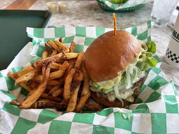 The burger that launched a thousand food pilgrimages. Those hand-cut fries aren't just side characters&mdash;they're co-stars in this delicious drama.
