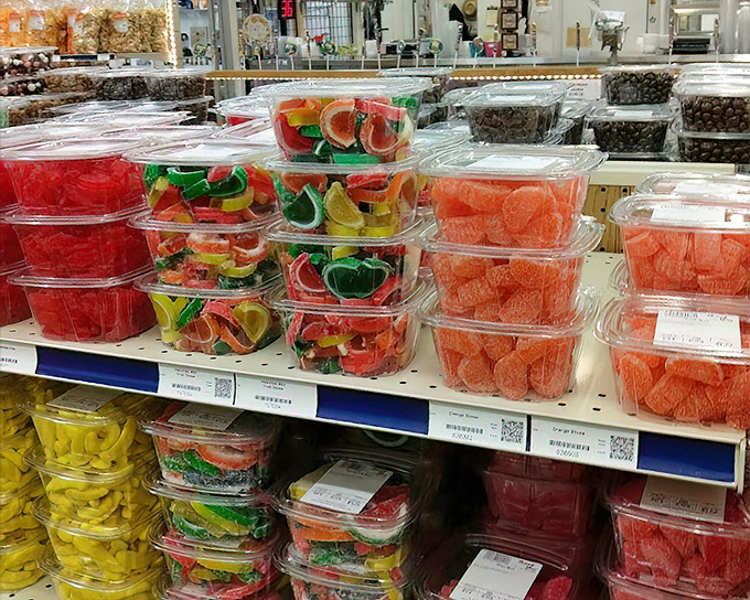 Sweet temptations line the shelves in technicolor glory. These fruit slices and gummies aren't just candy&mdash;they're edible nostalgia that would make Willy Wonka jealous.