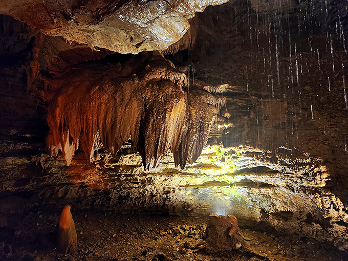 Water and time, the world's most patient artists, have crafted these flowing stone curtains over thousands of years.