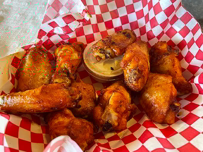 These wings aren't just playing backup to the pizza&mdash;they're staging their own flavor concert with crispy skin and juicy meat.