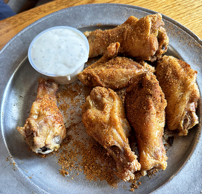 These aren't just wings&mdash;they're crispy, golden-brown time machines that transport you to a simpler time when calories didn't count and napkins were mandatory.