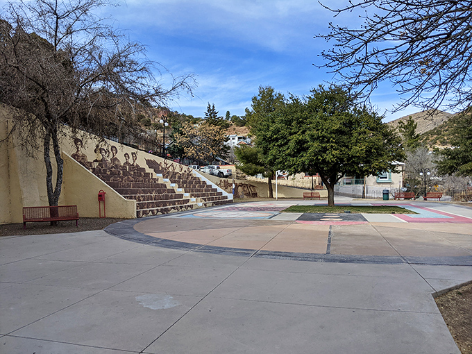This amphitheater-style city park offers the perfect spot for contemplating life's big questions, like "Why don't more towns build into mountainsides?"
