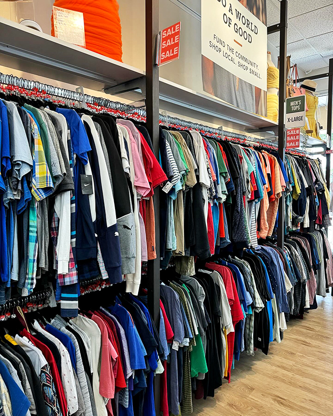 A rainbow of possibilities awaits in the men's section, where yesterday's fashion finds become tomorrow's signature style. No archaeological dig required&mdash;just pure retail therapy.