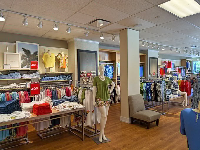 Inside these stores, clothing racks become treasure maps. X marks the spot where that perfect outfit awaits at a price that won't require a second mortgage.