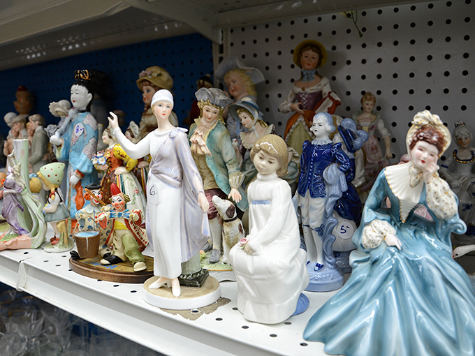 The figurine section: where porcelain personalities silently compete for your attention and shelf space. Each one has a story&mdash;and wants to tell it in your living room.