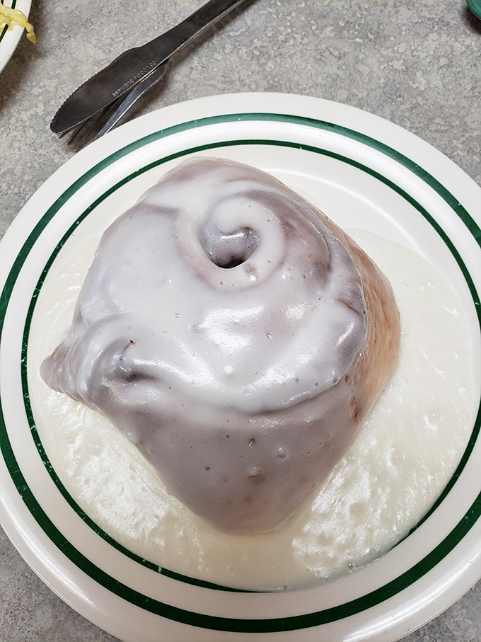 That cinnamon roll isn't just dessert, it's therapy with frosting. The kind of comfort that makes you forget you ever heard the word "kale."