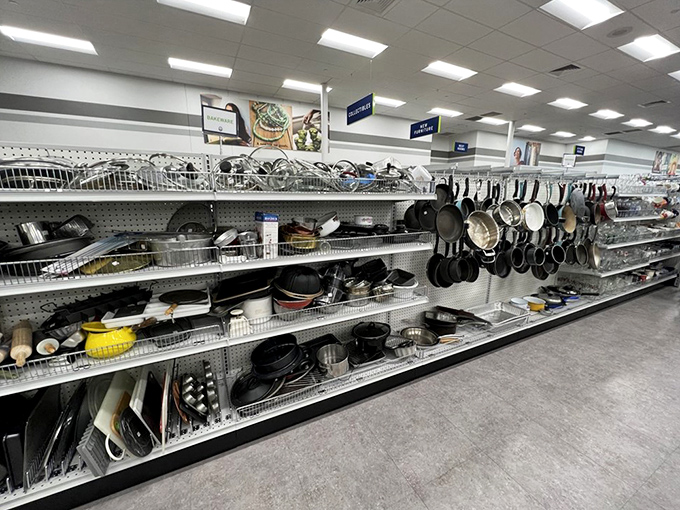 Cookware heaven for aspiring chefs and kitchen experimenters. Julia Child started somewhere, and it probably looked a lot like this.