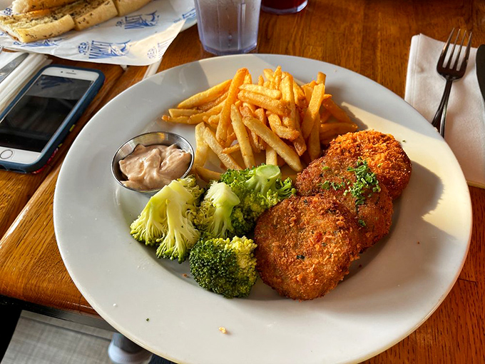 Golden-crisp on the outside, tender within—these crab cakes aren't just appetizers, they're edible San Francisco souvenirs.