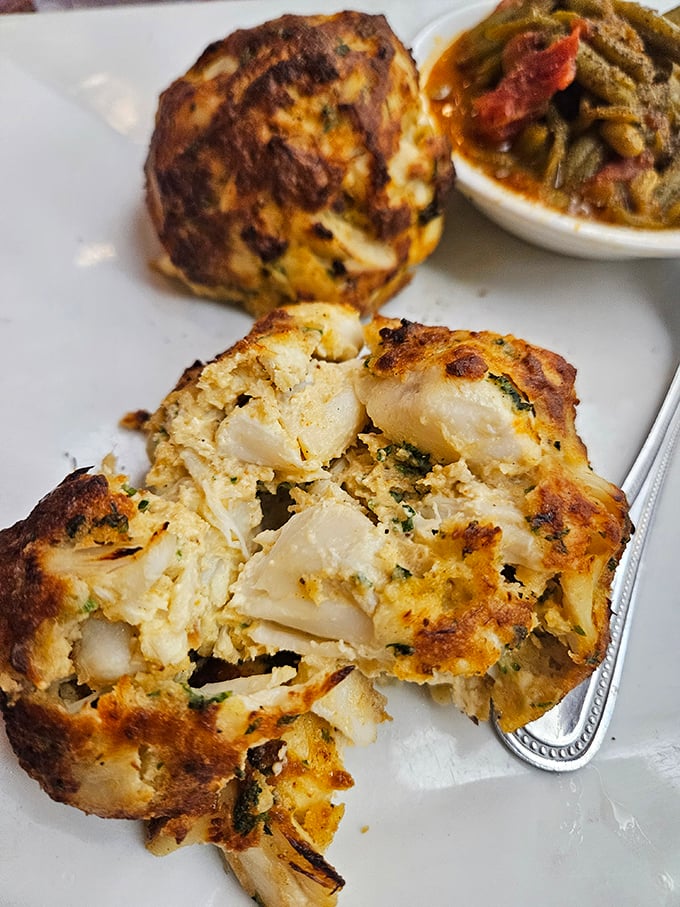 These crab cakes aren't playing games&mdash;chunks of sweet Maryland blue crab barely held together by what seems like wishful thinking and a prayer.