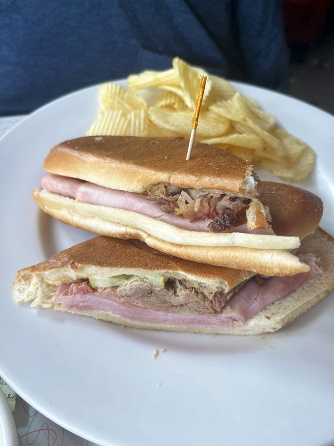 This Cuban sandwich isn't just lunch &ndash; it's Miami history pressed between bread, where roasted pork and ham conduct a delicious diplomatic summit.