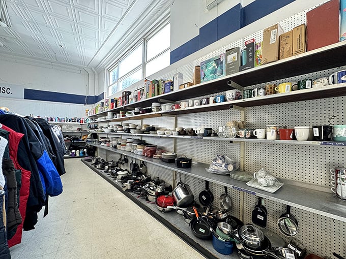Kitchen dreams are born in these aisles, where yesterday's coffee pots and tomorrow's vintage collectibles share shelf space in perfect harmony.