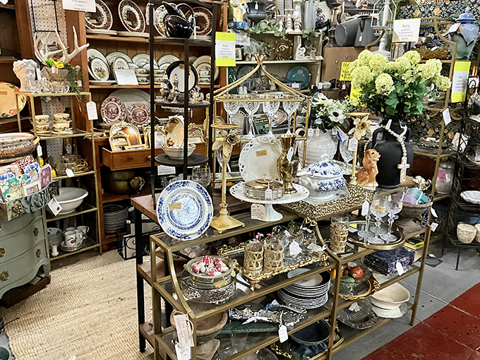 China patterns that have outlasted marriages, displayed with the reverence they deserve. Your grandmother would approve of this collection.
