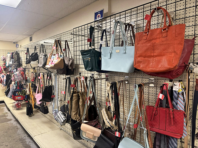Handbags galore! Designer lookalikes mingle with genuine vintage finds, each with stories to tell and outfits to complete.