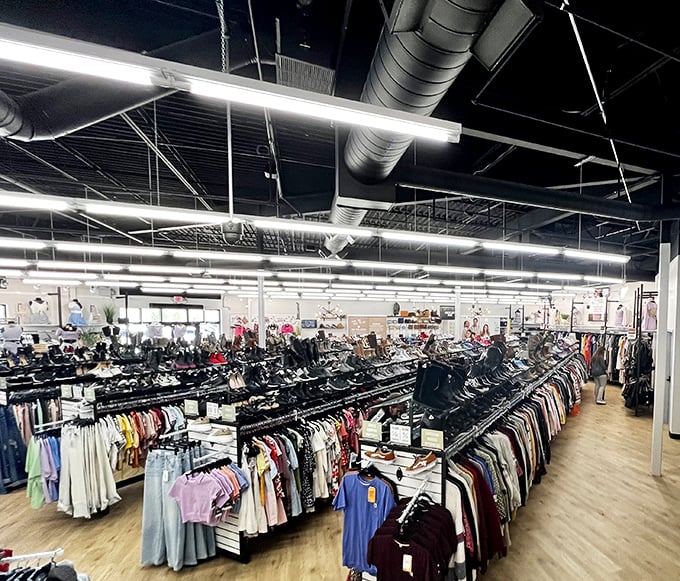 The spacious interior defies thrift store stereotypes with bright lighting and logical organization&mdash;Marie Kondo would definitely approve.