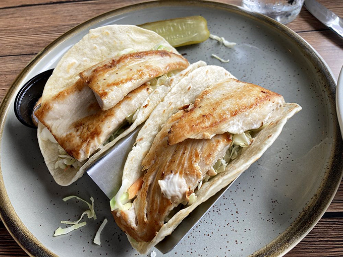 These fish tacos aren't just lunch – they're a vacation on a plate. Crispy, flaky perfection with just enough zing to make your taste buds dance.