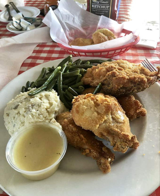 Golden-brown perfection doesn't happen by accident. Each piece of chicken wears its crispy coating like armor, protecting the juicy treasure within.