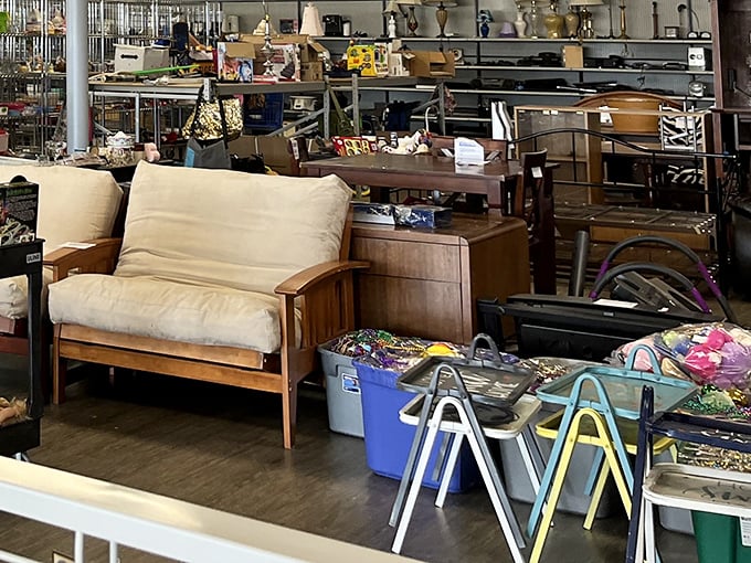 Furniture purgatory or mid-century heaven? That wooden chair has seen more family dinners than most of us have had hot plates. 