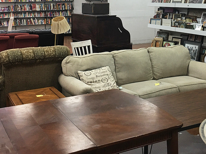 In the furniture section, yesterday's living rooms await tomorrow's memories. That beige couch has stories to tell&mdash;and room for yours.