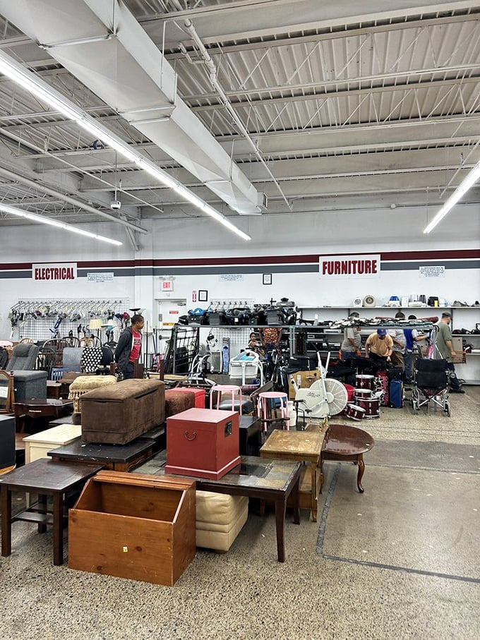 Furniture heaven awaits! That ottoman might have stories to tell, but at these prices, you'll be too busy creating your own to listen.