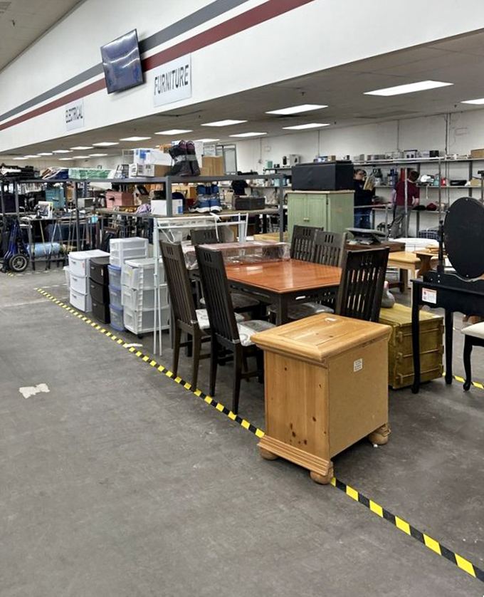 Dining tables with stories to tell. That carved wooden piece has probably hosted more interesting dinner conversations than most restaurants.