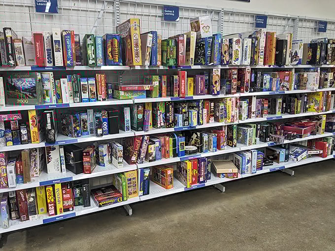 Board game heaven! Where else can you find three decades of family game nights waiting to be rediscovered? Sorry not sorry for the Monopoly pun.