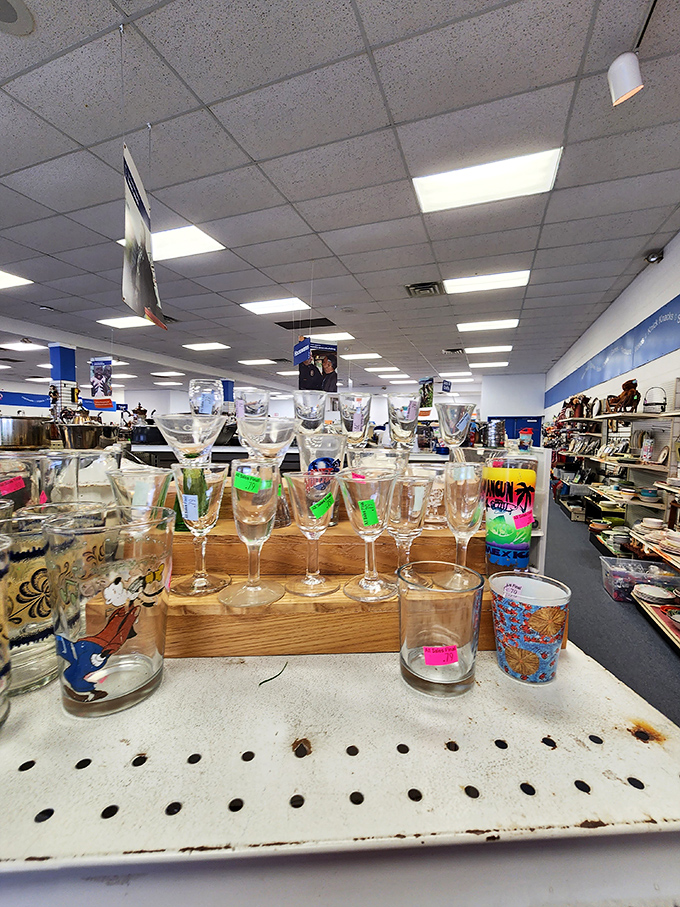Wine glasses stand at attention like crystal soldiers, each one ready to toast your next celebration.