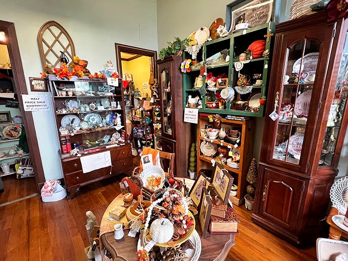 Every corner reveals a new collection&mdash;this room bursting with seasonal decorations, china cabinets, and tabletop treasures for every taste.