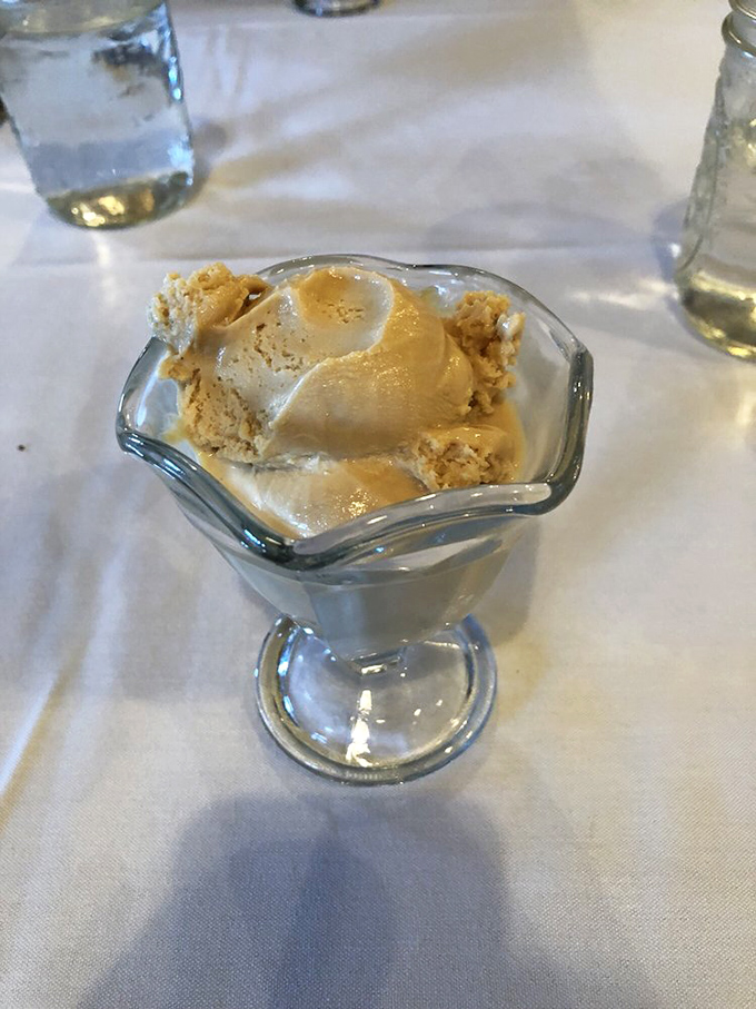 Ice cream that makes time stand still. This isn't just dessert; it's childhood nostalgia served in a glass with a side of pure joy.