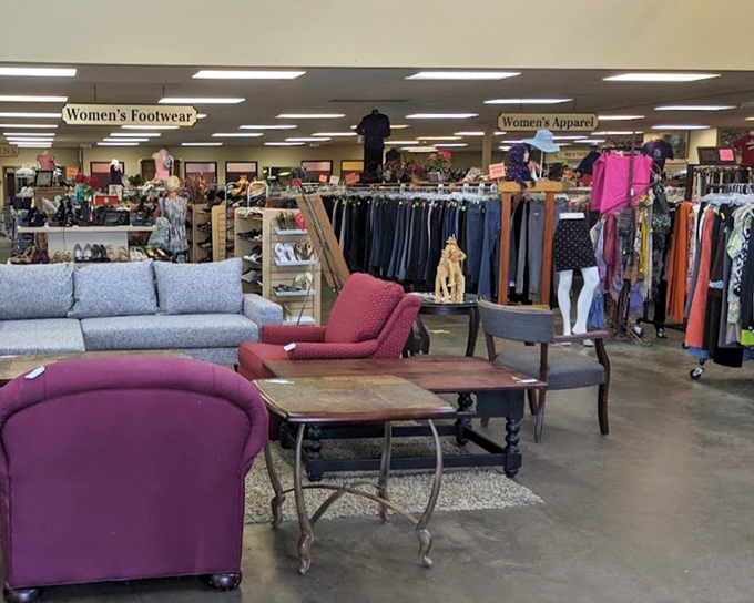 The furniture section: where mid-century meets modern meets "that would look perfect in my living room." Decorating dreams come true at fraction prices.