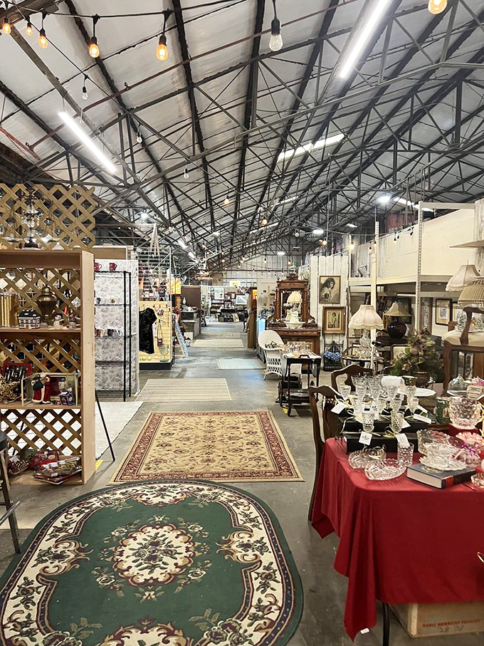 Wide aisles lead to endless possibilities&mdash;from elegant crystal to farmhouse furniture, each section tells a different story of American domestic life.