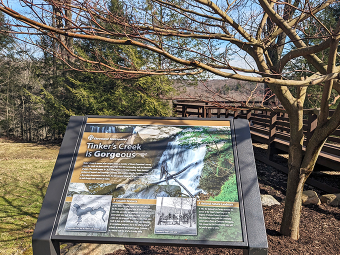 "Tinker's Creek is Gorgeous" - the understatement of the century on this informative sign that barely captures the splendor beyond.