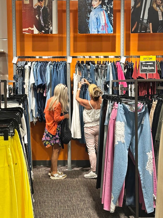 Denim as far as the eye can see, because apparently three pairs of jeans isn't enough for anyone.