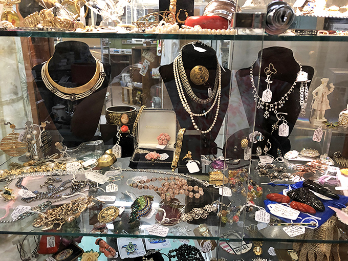 Treasure hunters, take note! This jewelry case sparkles with decades of adornment history &ndash; from Victorian lockets to costume pieces that put modern accessories to shame.