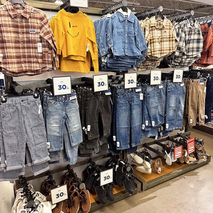 Tiny fashionistas rejoice! These pint-sized plaid shirts and denim duds prove style starts young &ndash; and at 30% off, parents can rejoice too.