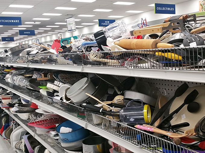 The kitchenware aisle resembles an archaeological dig through America's culinary history&mdash;from vintage Pyrex to gadgets whose purpose remains delightfully mysterious.