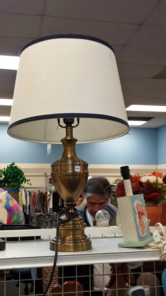 This brass lamp isn't just illuminating space&mdash;it's lighting up someone's "I can't believe I found this" story for years to come.