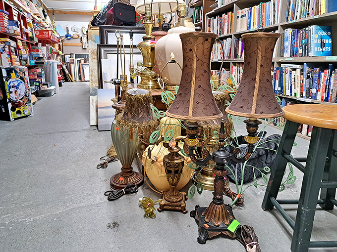 Lamp lovers, rejoice! This collection of vintage lighting fixtures could illuminate your home with character that no big-box store can match. That brass patina comes with decades of stories.