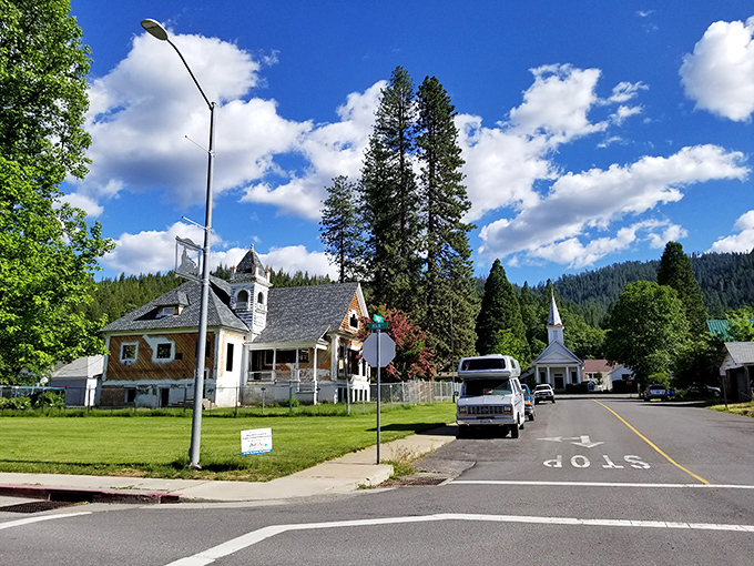 Small-town churches and quiet neighborhoods&mdash;where "rush hour" means three cars at a stop sign and everyone waves.