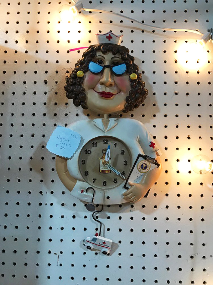 This kitschy nurse clock would make any waiting room more entertaining. Time heals all wounds, especially at five o'clock!